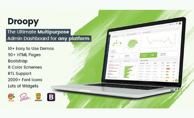 Droopy Multipurpose Bootstrap Admin Dashboard Template UI Kit- CSSLight